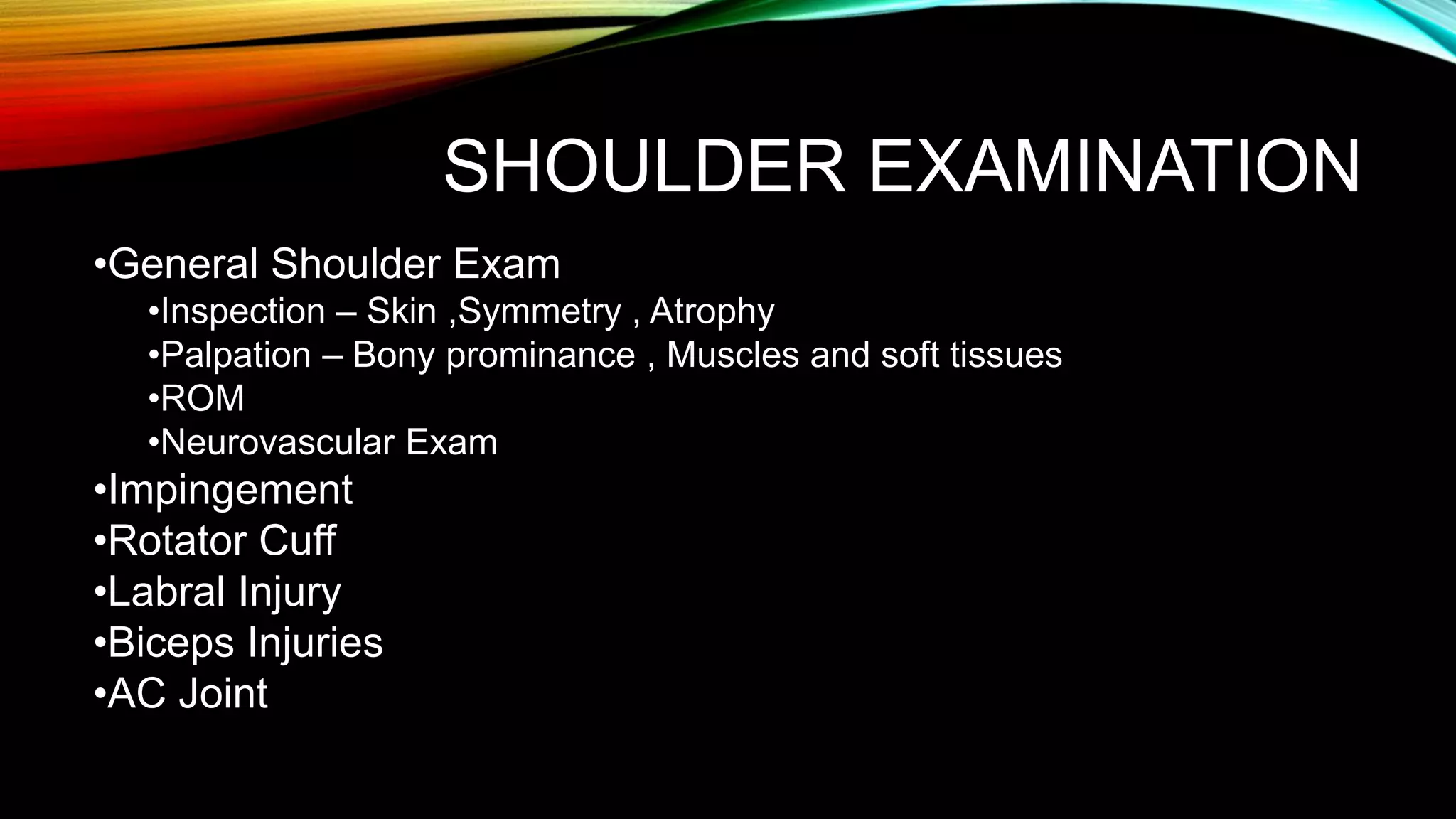 Shoulder pathologies | PPTX
