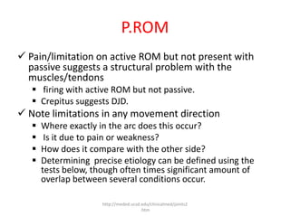 Shoulder pathomechanics | PPTX