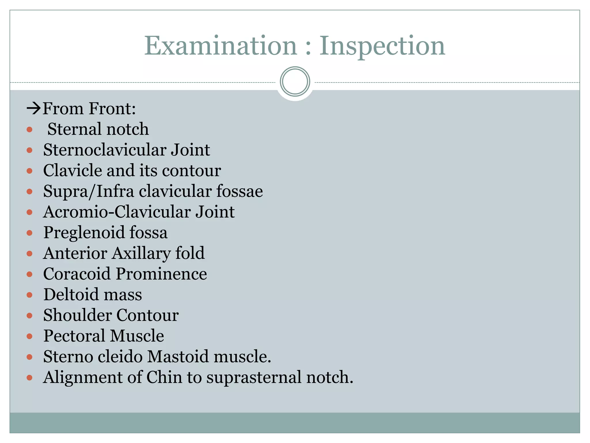 Shoulder Joint Examinitaion | PPTX