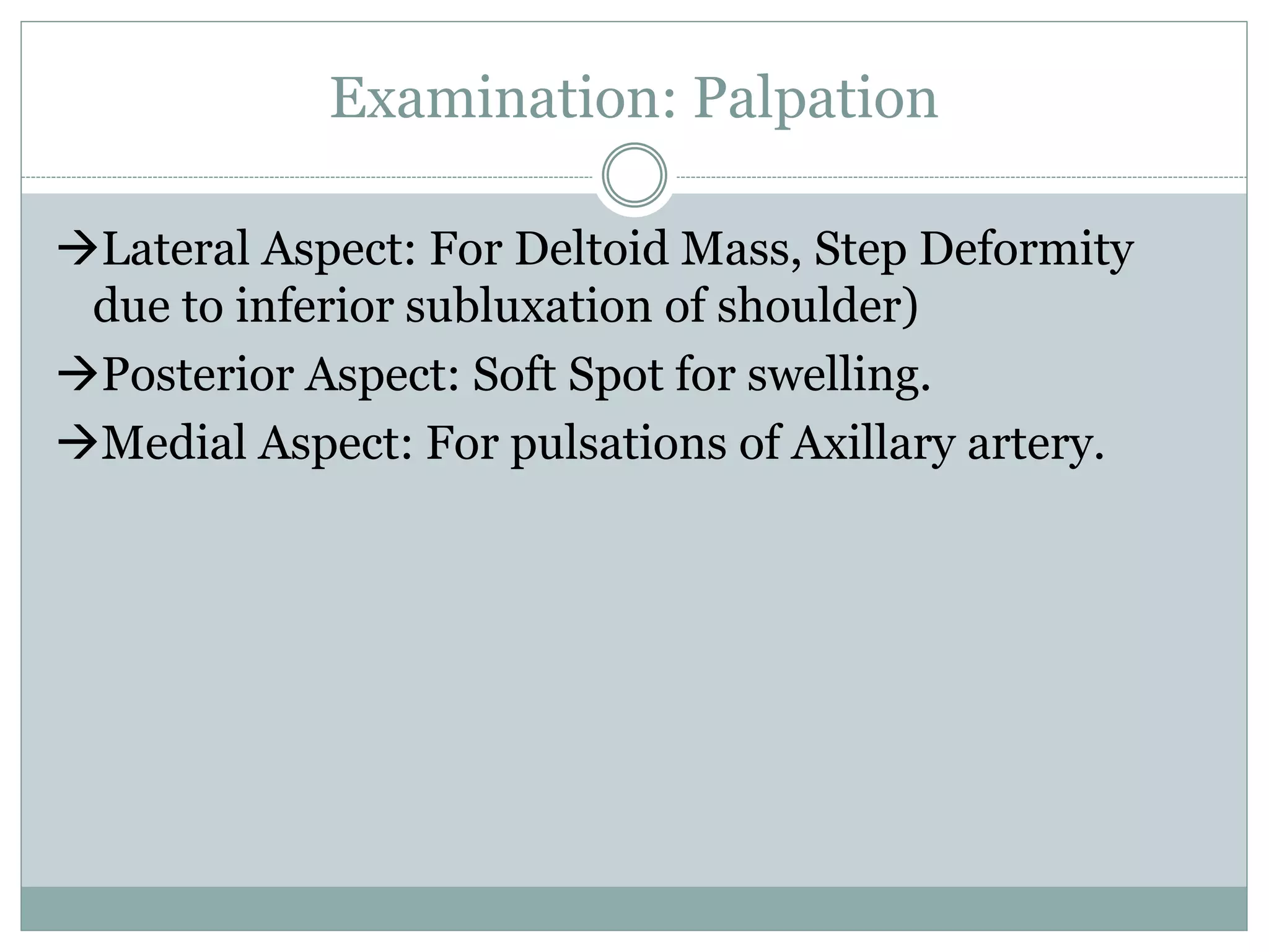 Shoulder Joint Examinitaion | PPTX