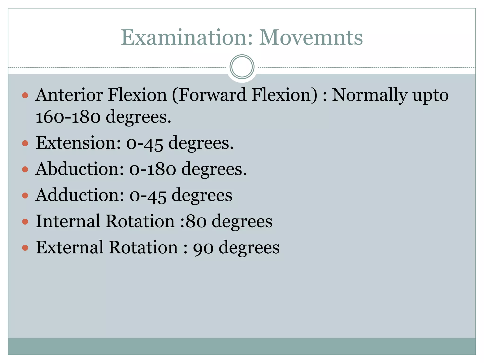 Shoulder Joint Examinitaion | PPTX