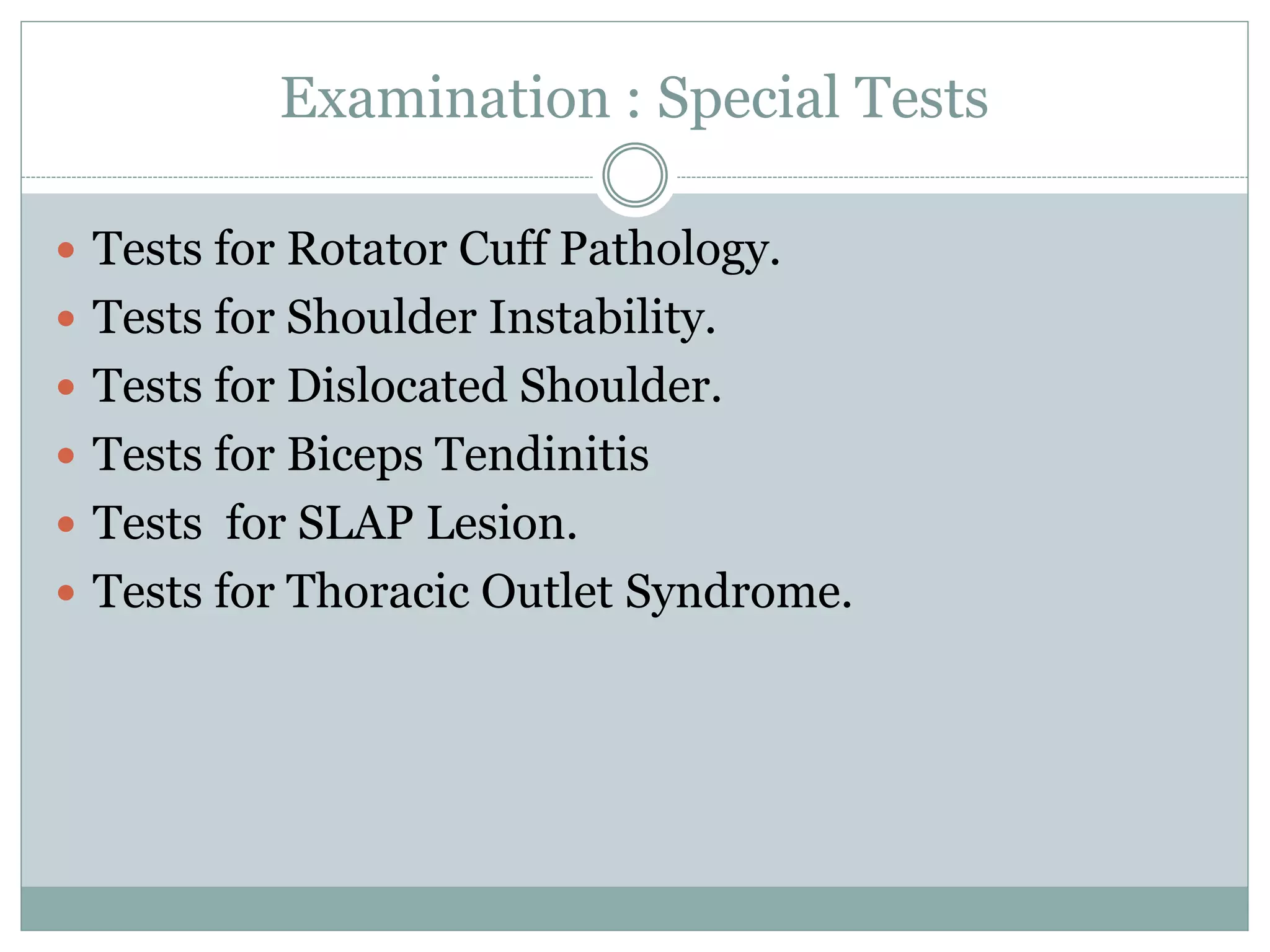 Shoulder Joint Examinitaion | PPTX