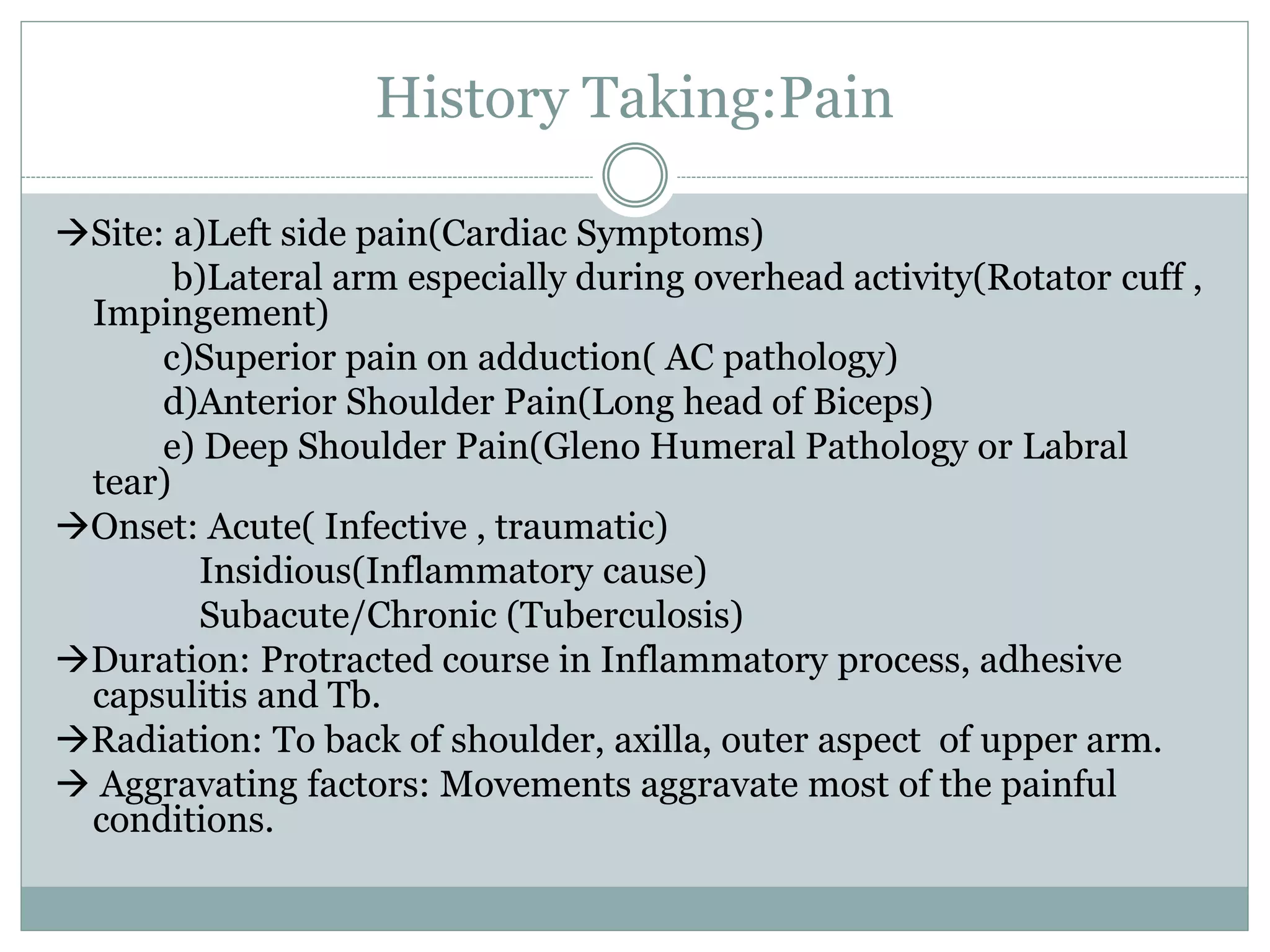 Shoulder Joint Examinitaion | PPTX