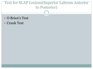 Shoulder Joint Examinitaion | PPTX