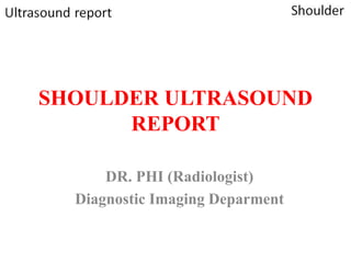 Shoulder ultrasound report | PDF