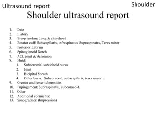 Shoulder ultrasound report | PDF