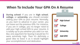 Should I Add My GPA On My Resume | PPT