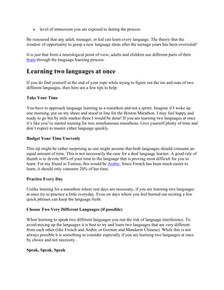 Should I Learn Multiple Languages At Once? | PDF