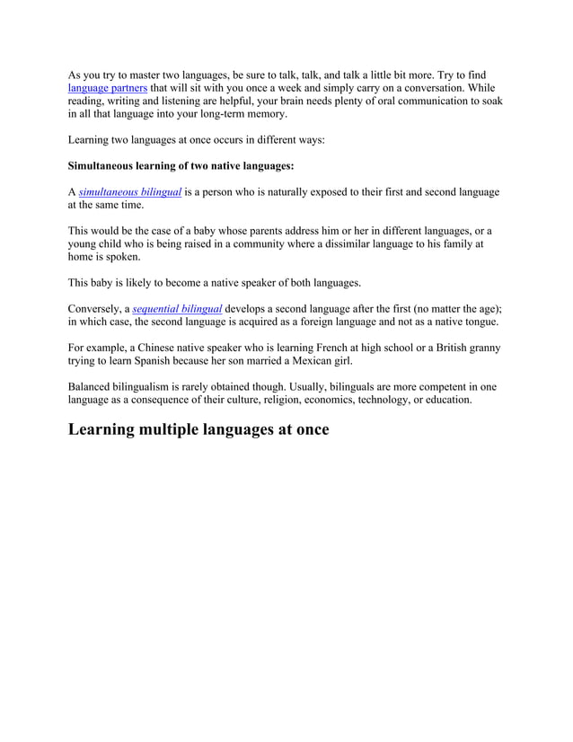 Should I Learn Multiple Languages At Once? | PDF
