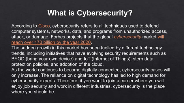 Should i study cyber security | PPT
