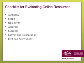 Should I Use That? Evaluating Resources | PPT