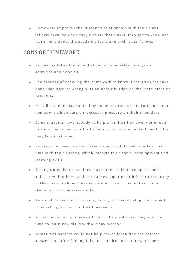 Should kids have homework a debate | PDF