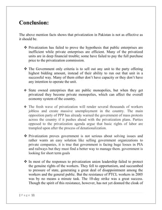 Should pakistan privatized its state own enterprises? | DOCX