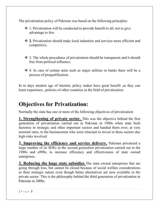 Should pakistan privatized its state own enterprises? | DOCX
