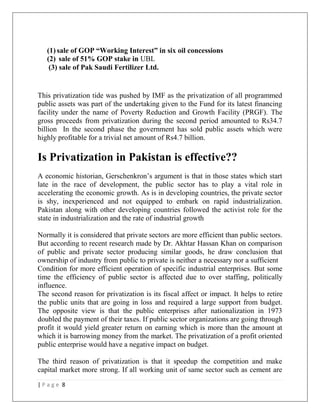 Should pakistan privatized its state own enterprises? | DOCX