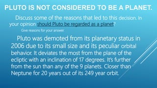 Should Pluto be a planet pp | PPT