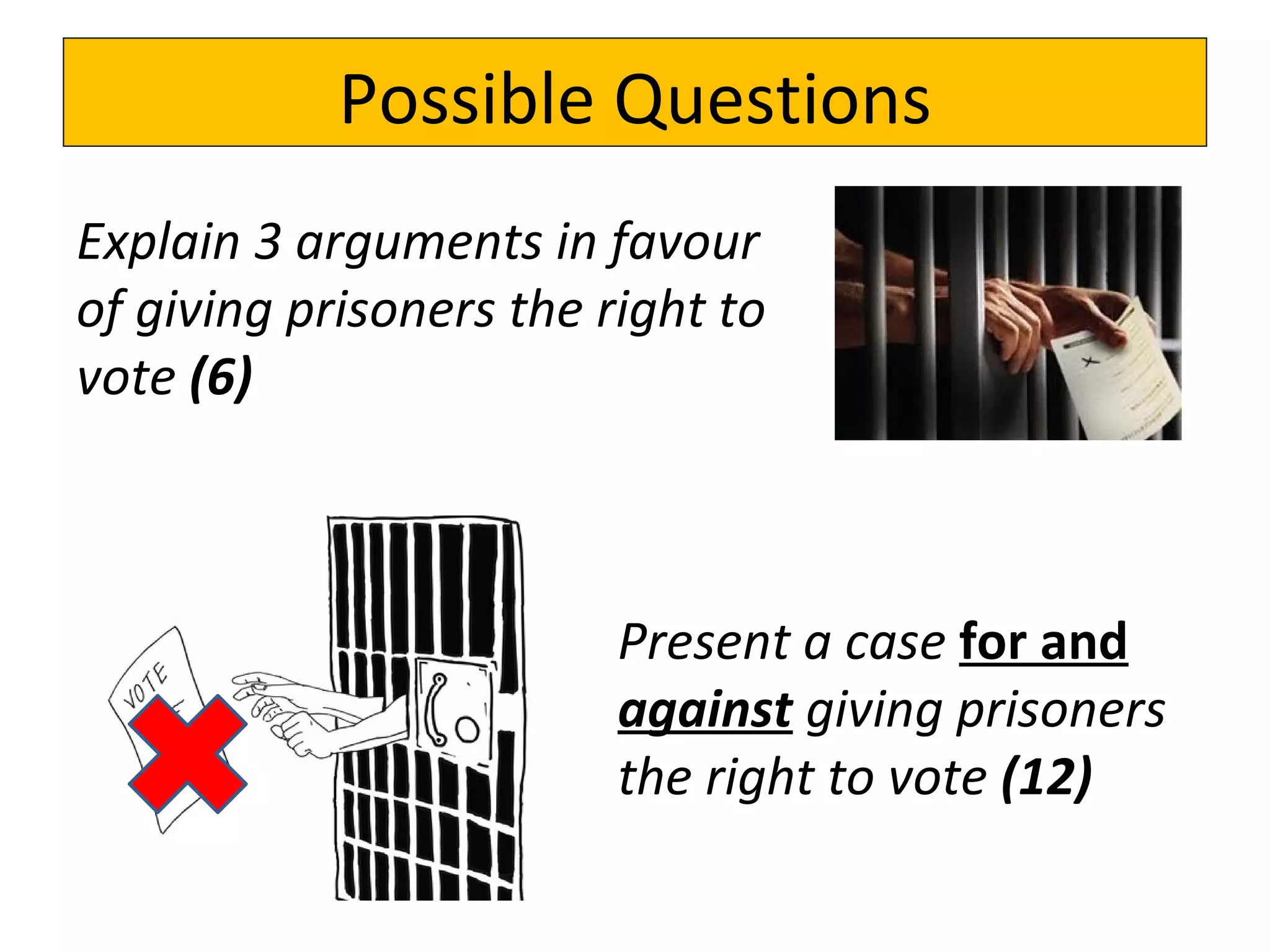 Should prisoners have the right to vote | PPT