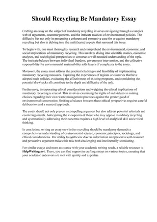 Should Recycling Be Mandatory Essay.pdf