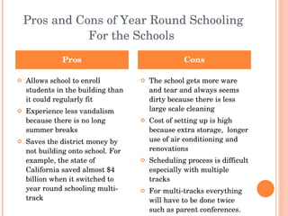 Should School Be Year Round 1 | PPT