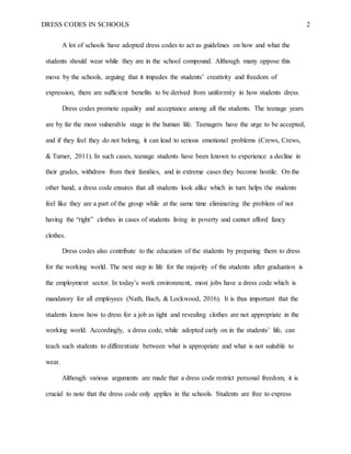 Dress Codes in Schools | DOCX