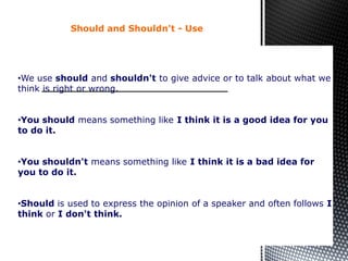 Should shouldn't | PPT