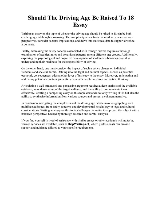 Should The Driving Age Be Raised To 18 Essay.pdf