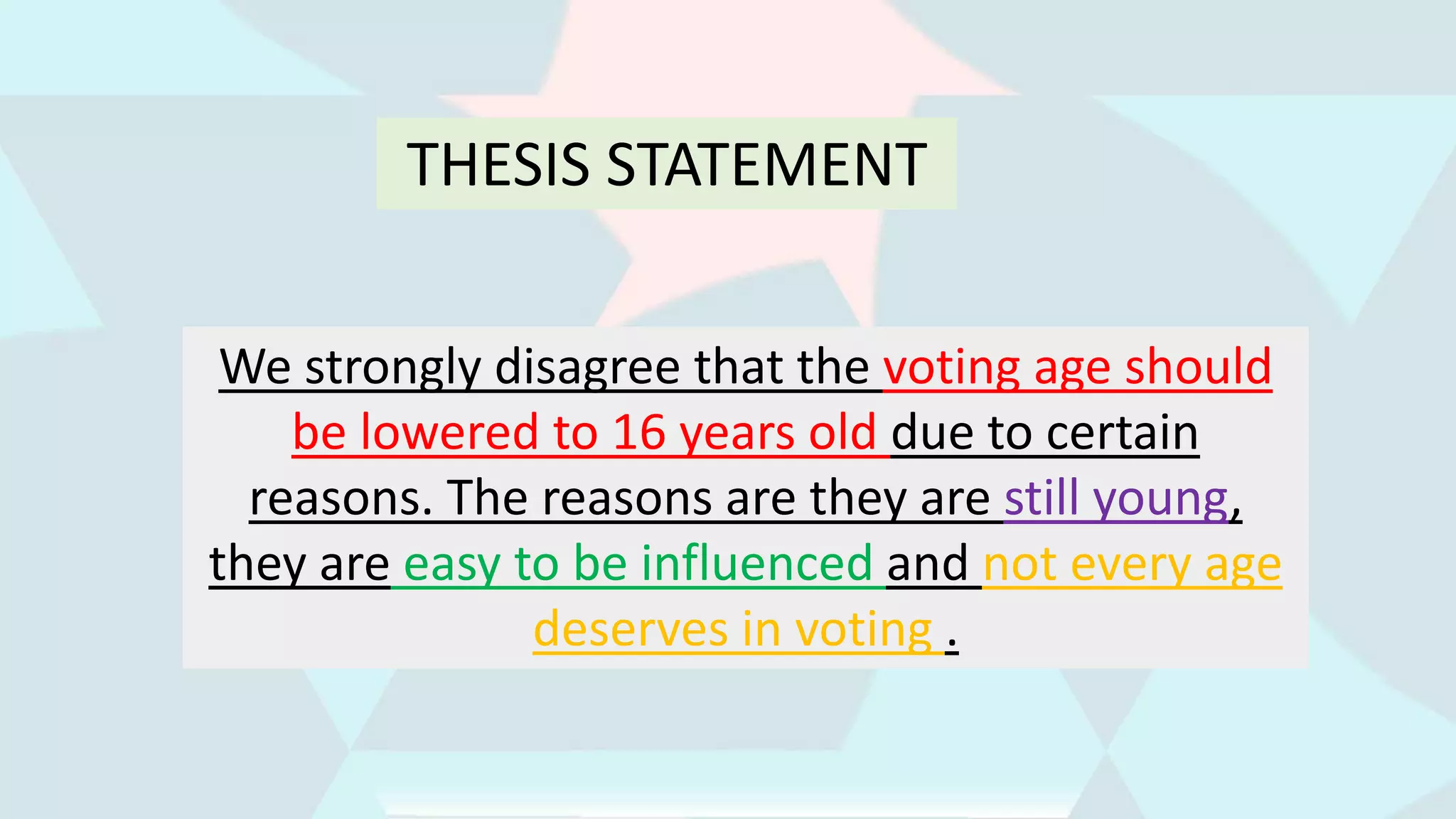 Should the voting age be lowered to 16 | PPTX | Elections | Politics