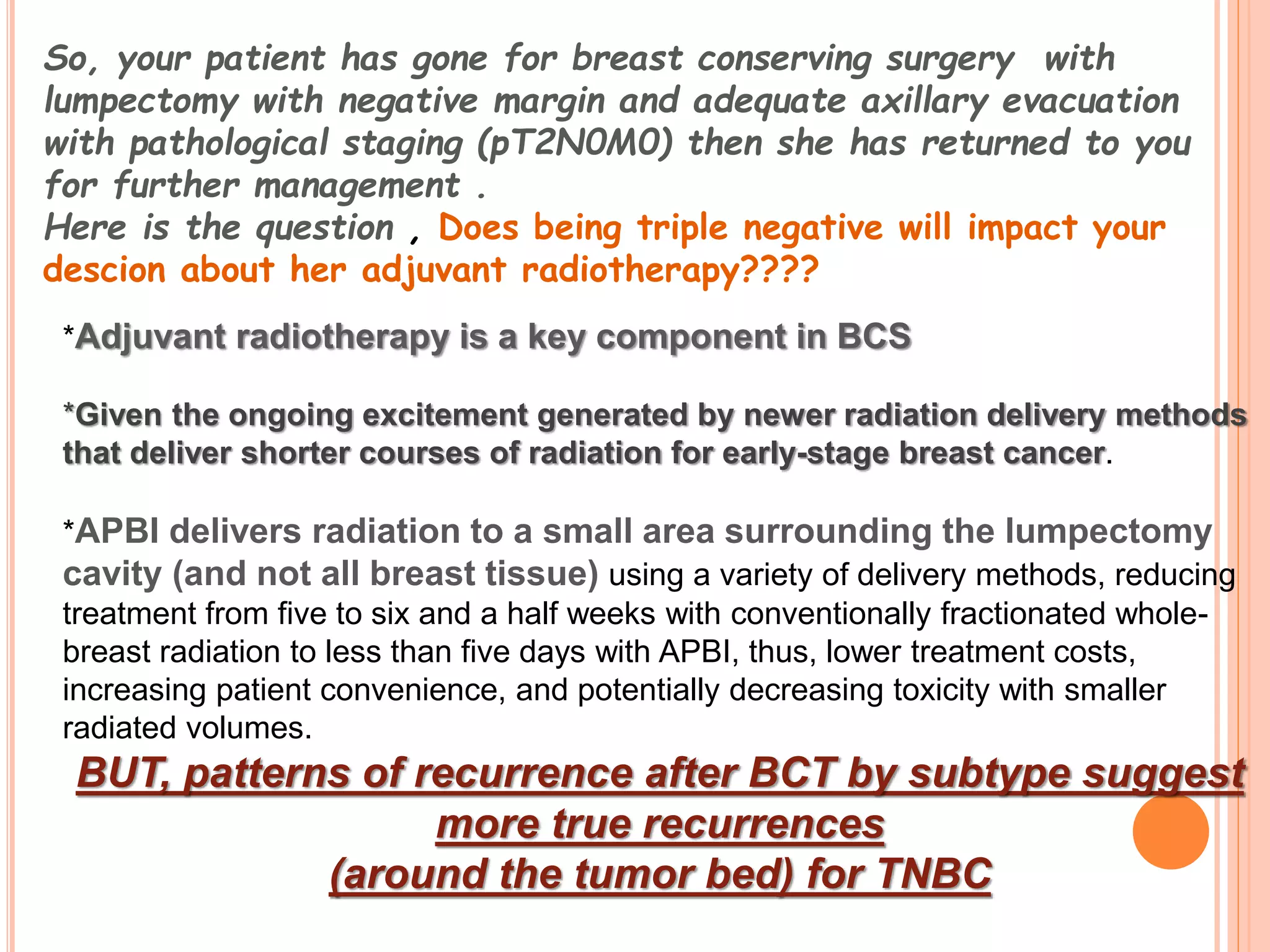 Should triple negative breast cancer (tnbc) subtype | PPT