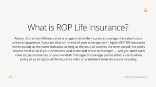 Should you go for Return of Premium life insurance? | PPT