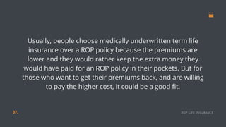 Should you go for Return of Premium life insurance? | PPT