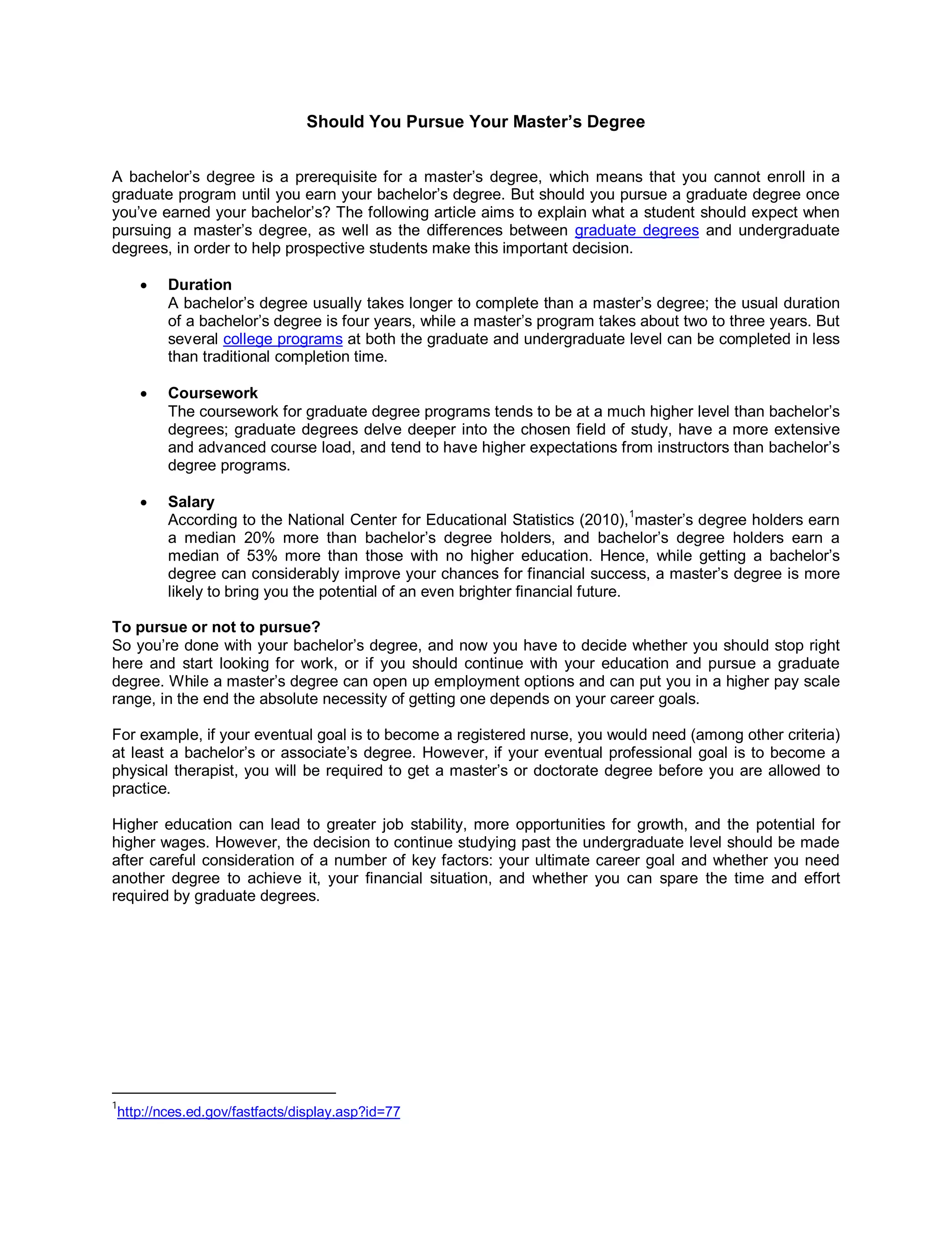 Should you pursue your master’s degree | PDF