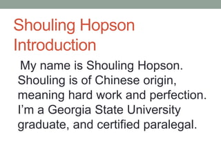 Shou ling hopson | PPT