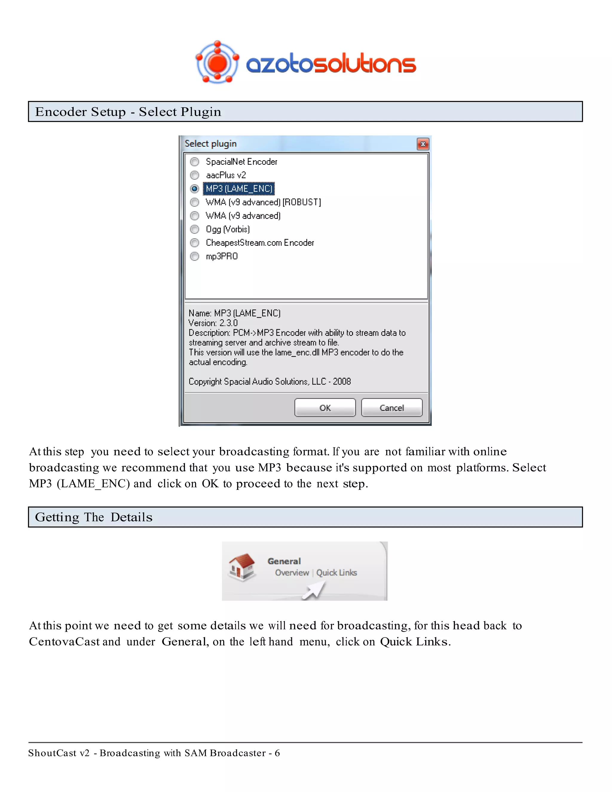 ShoutCast v2 broadcasting with sam broadcaster | PDF