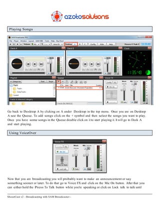 ShoutCast v2 broadcasting with sam broadcaster | PDF