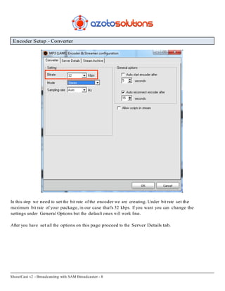 ShoutCast v2 broadcasting with sam broadcaster | PDF