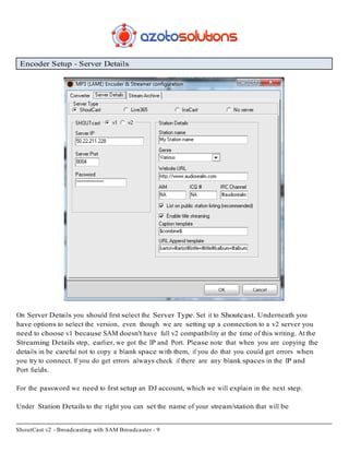 ShoutCast v2 broadcasting with sam broadcaster | PDF