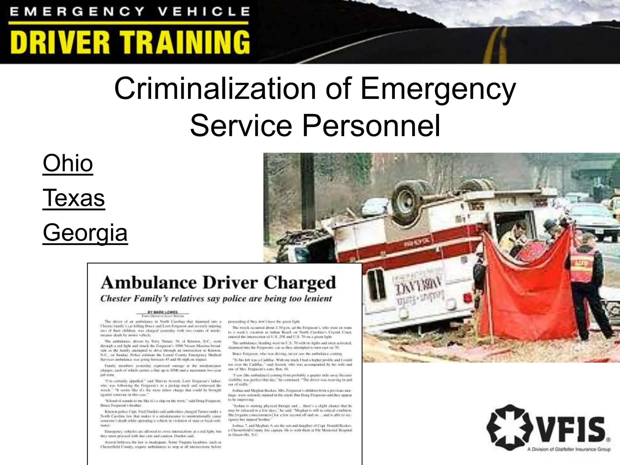 EMERGENCY VEHICLE OPERATIONS FOR AMBULANCE PROFESSIONALS | PPT