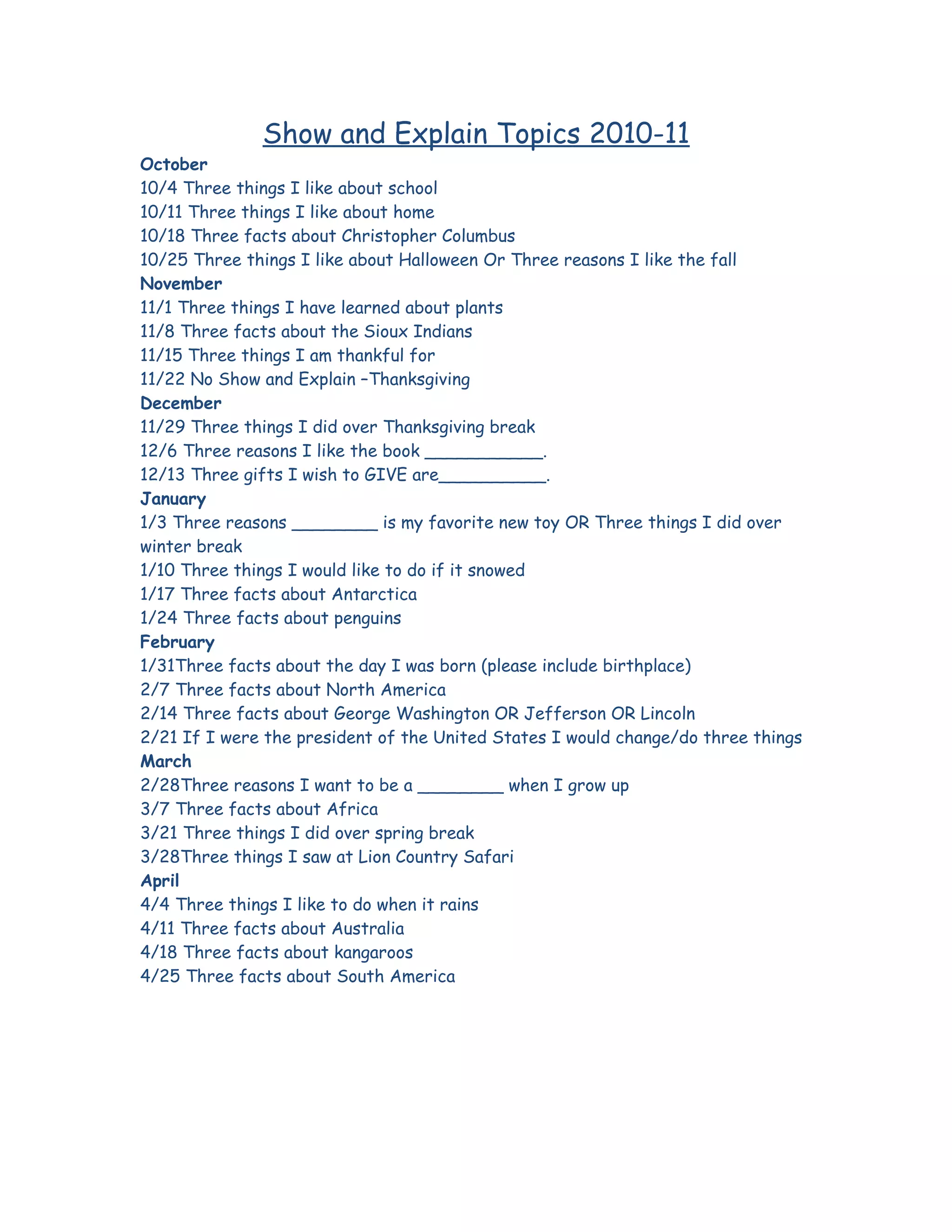 Show and explain topics 2010 | PDF