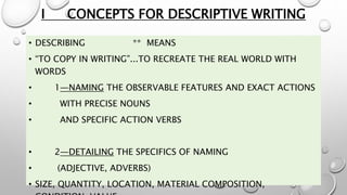 Showing VS Telling and Descriptive writing strategies | PPT