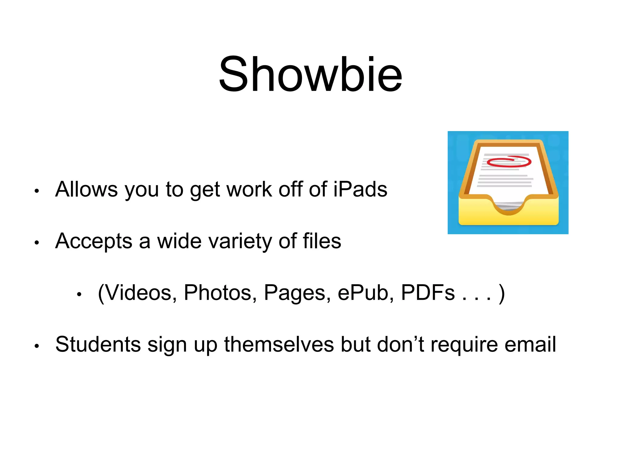 Showbie pilot-website | PPTX