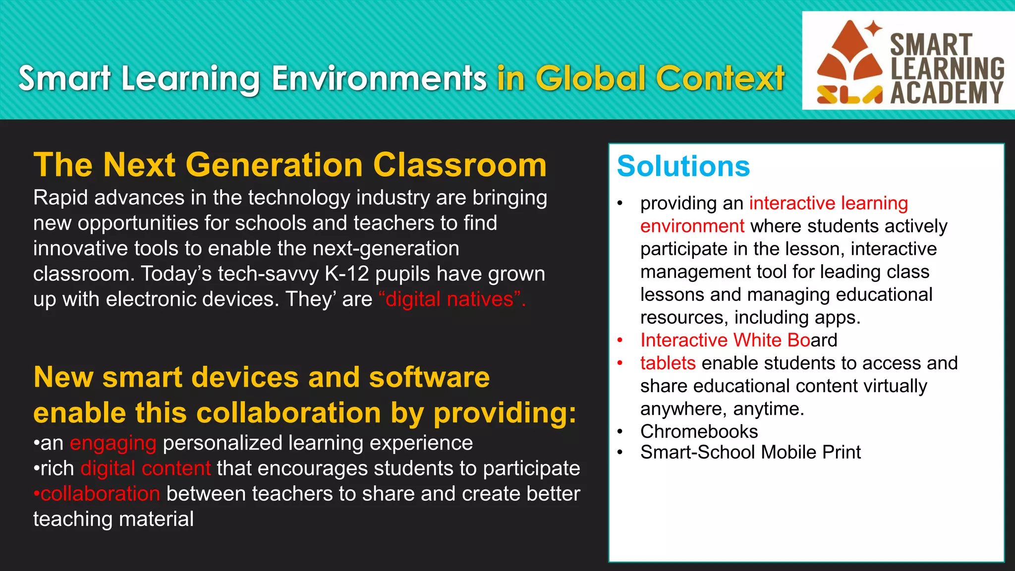 Show case global smart learning environment | PPT