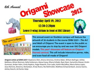Origami Showcase 2012 | PDF | Arts and Crafts | Hobbies & Interests