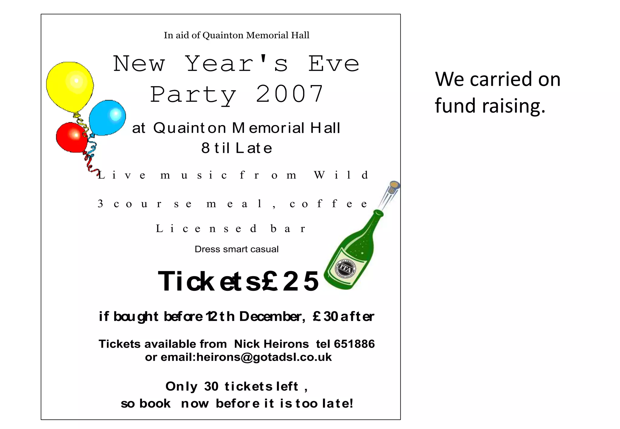 Quainton Memorial Hall Showcase 2015 presentation | PPTX