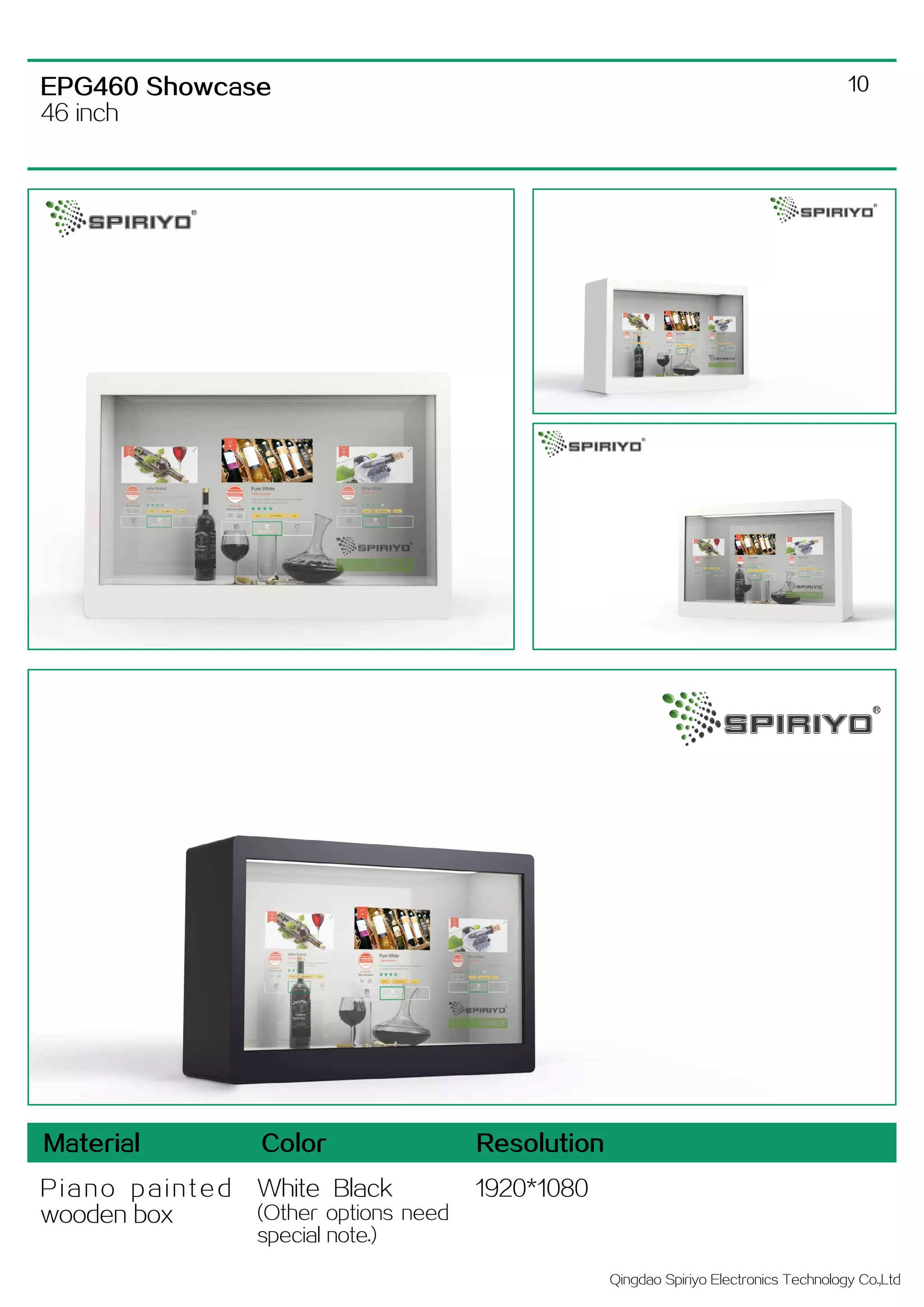 standard Showcases sizes and dimensions | PDF