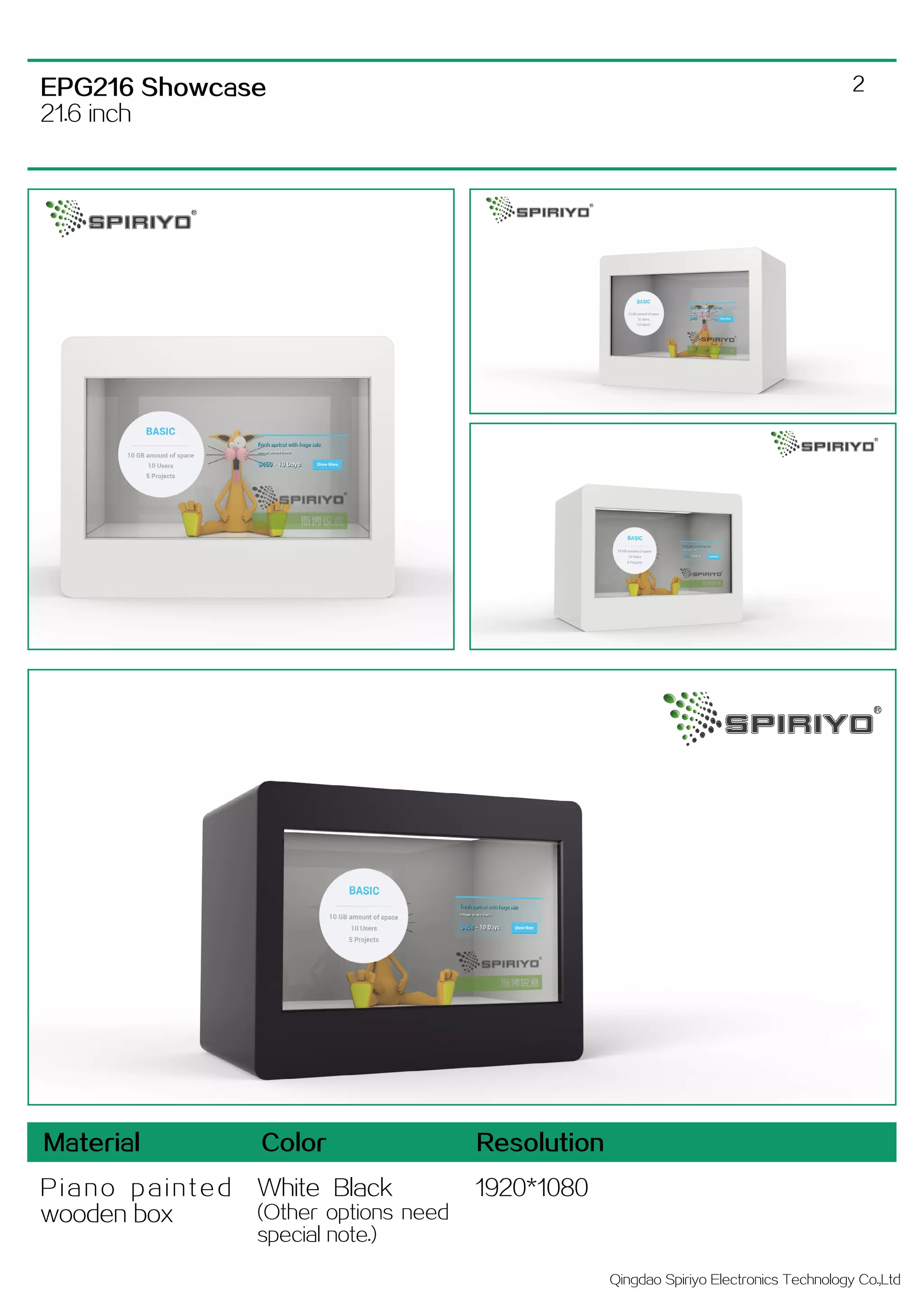 standard Showcases sizes and dimensions | PDF