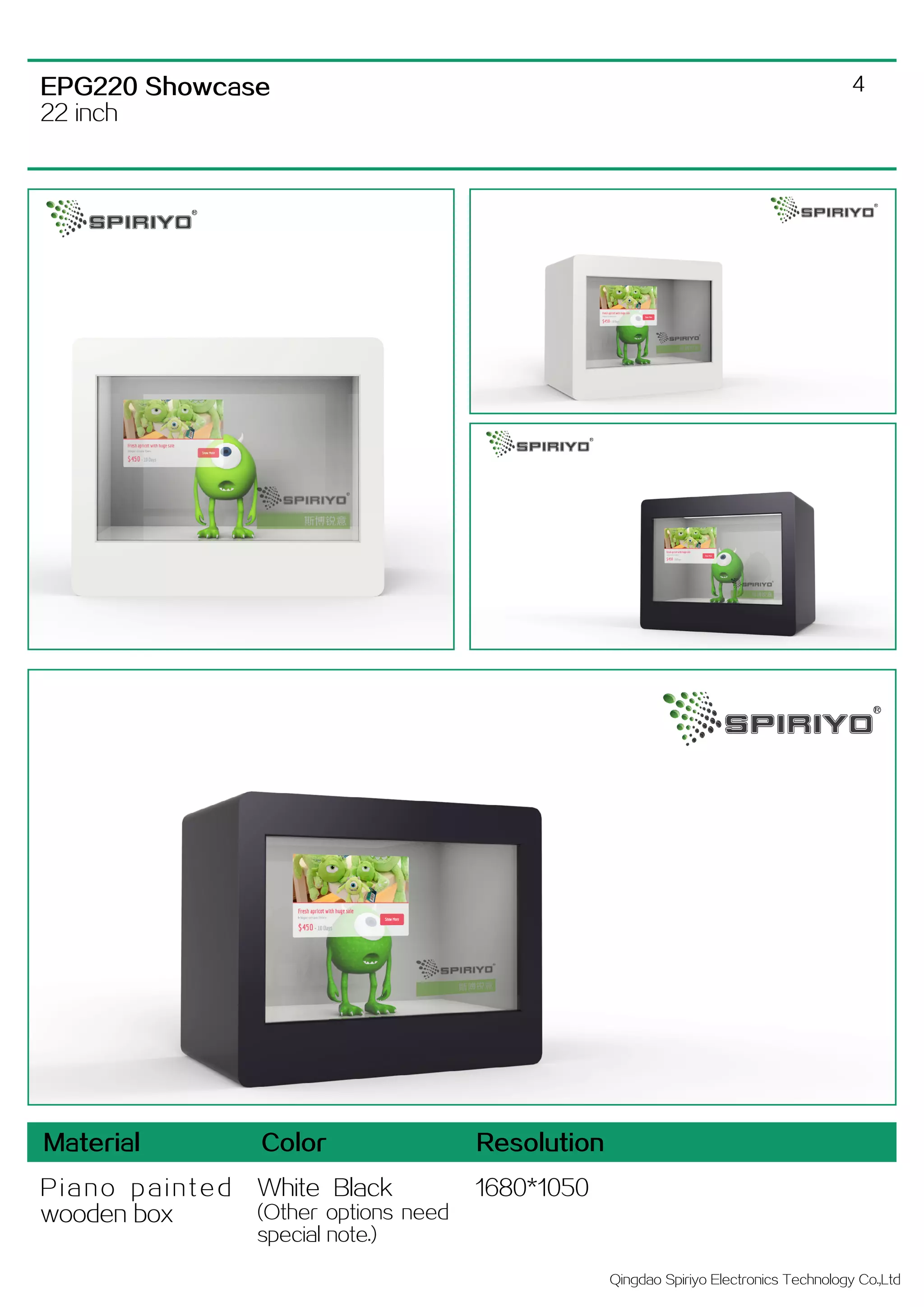 standard Showcases sizes and dimensions | PDF