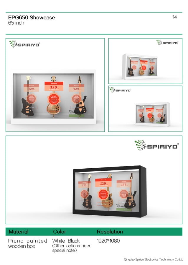 standard Showcases sizes and dimensions | PDF