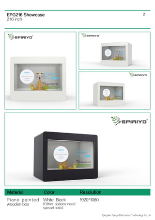 standard Showcases sizes and dimensions | PDF