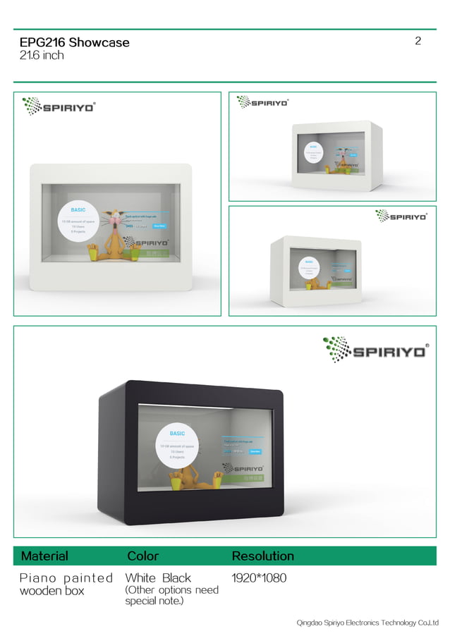 standard Showcases sizes and dimensions | PDF