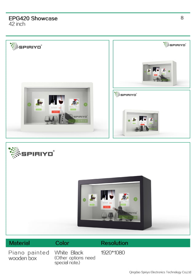 standard Showcases sizes and dimensions | PDF